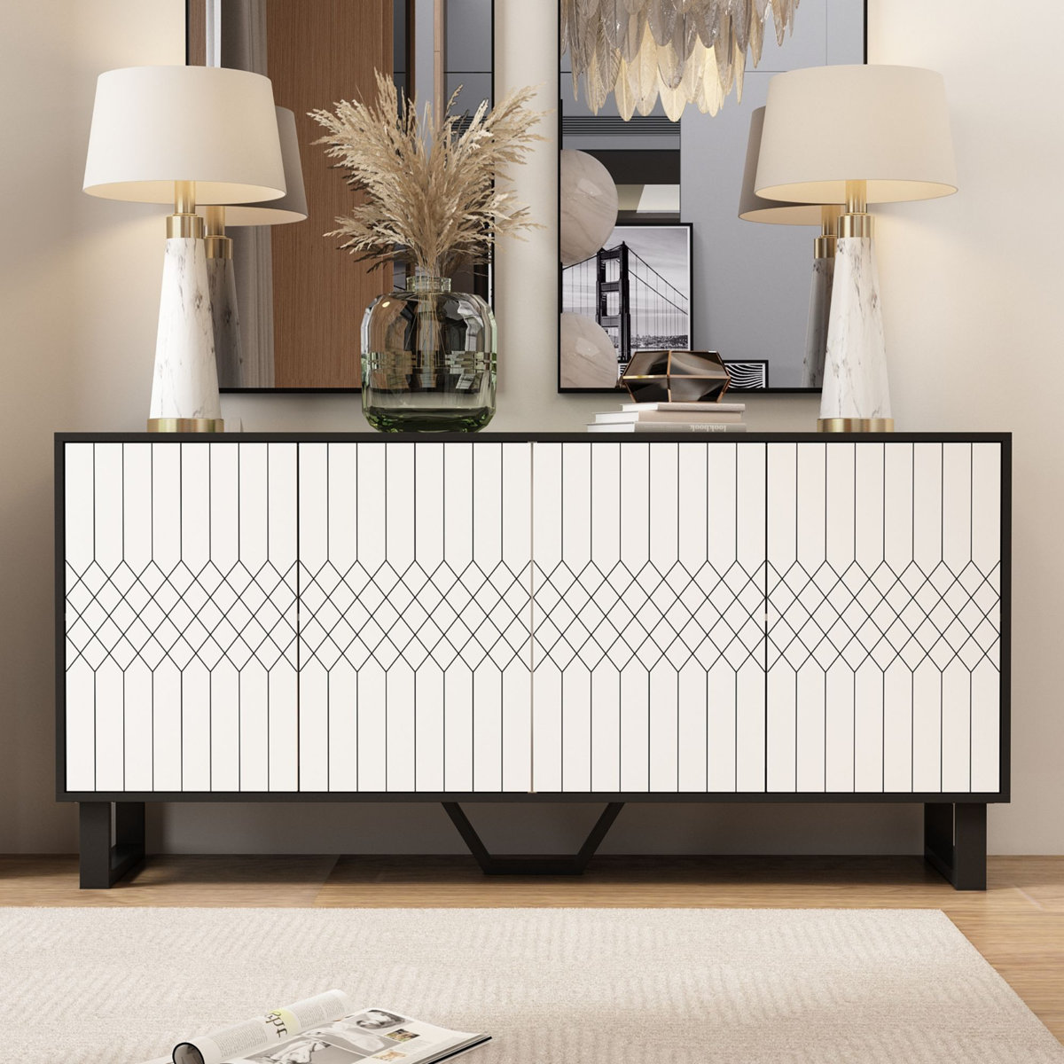 Ebern Designs Nasworthy 63" Wide Sideboard & Reviews | Wayfair